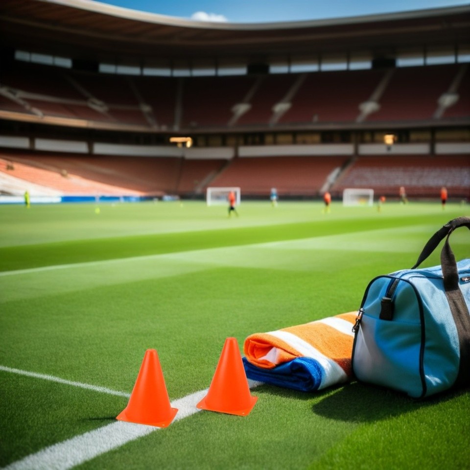 6 Pack Bright Orange Training Cones for 18cm Soccer Rugby Outdoor Games ...