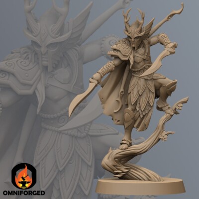 Elf Chieftain Ranger Titan Forge Miniature Dungeons and Dragons Mini ...