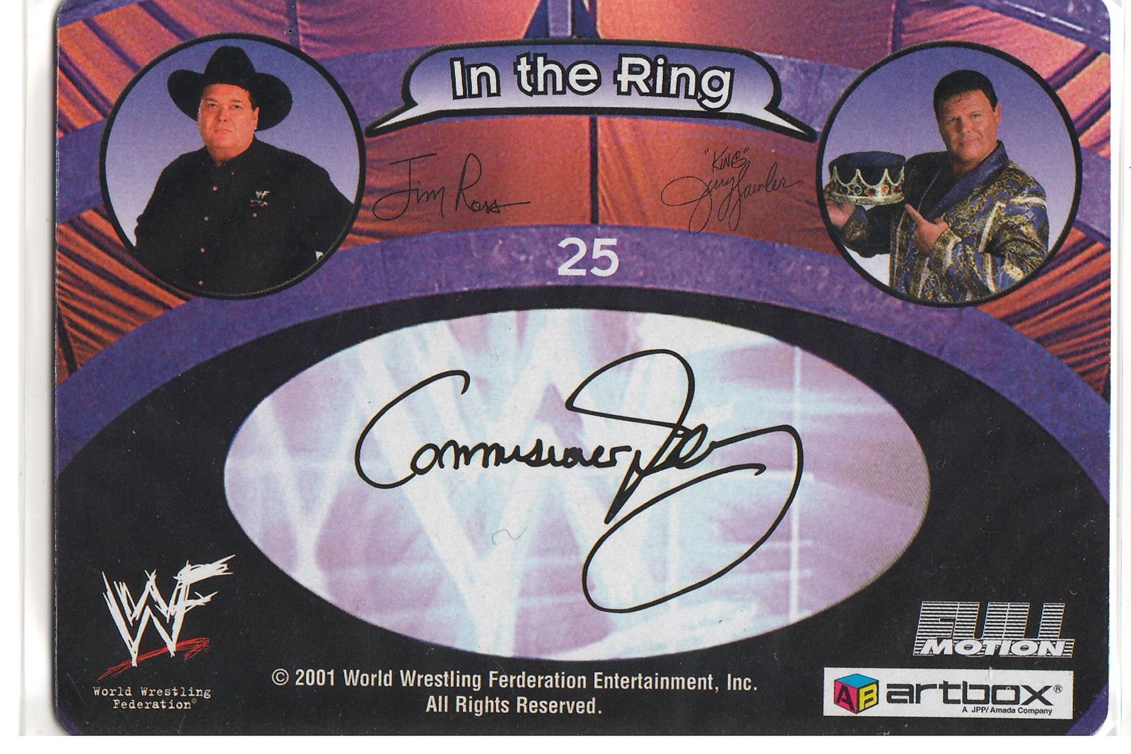 2001 Artbox WWF In The Ring "Commissioner Foley" Lenticular Card (Mint ...