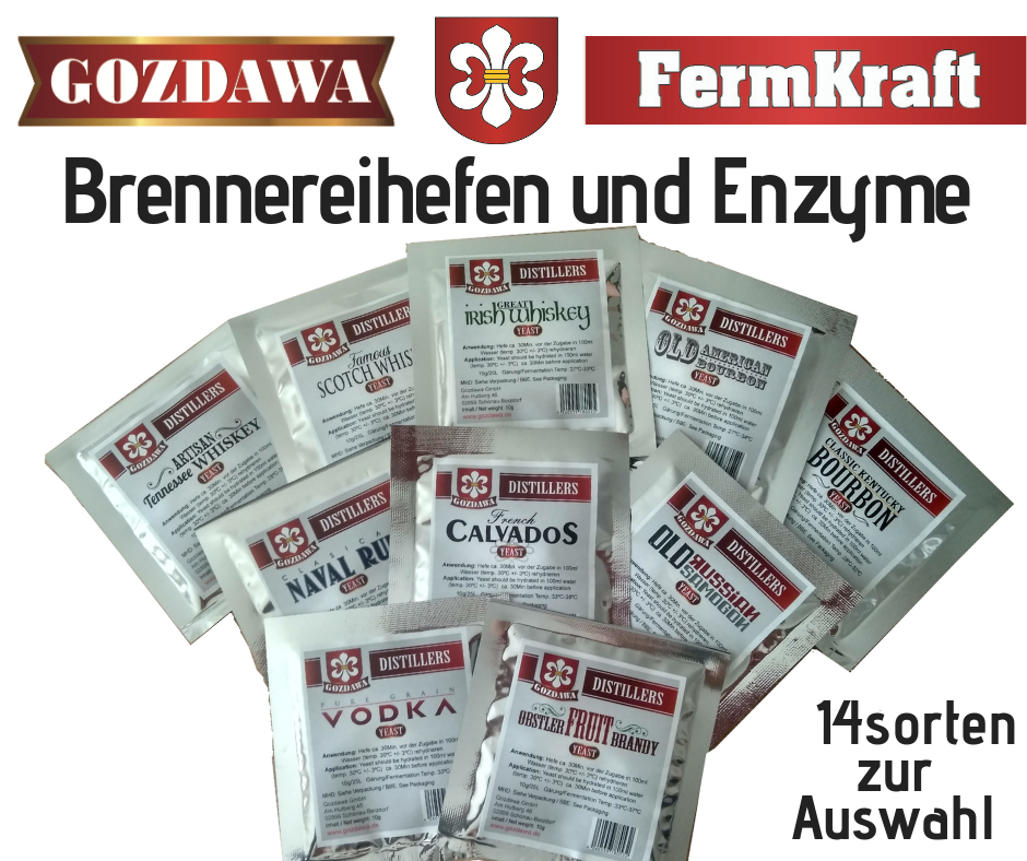 GOZDAWA Brennereihefe Hefe Whisky Whiskey Vodka Samogon Rum Brandy ...