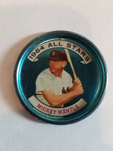 VINTAGE 1964 TOPPS MICKEY MANTLE BASEBALL COIN #131 ALL STAR NEW YORK ...