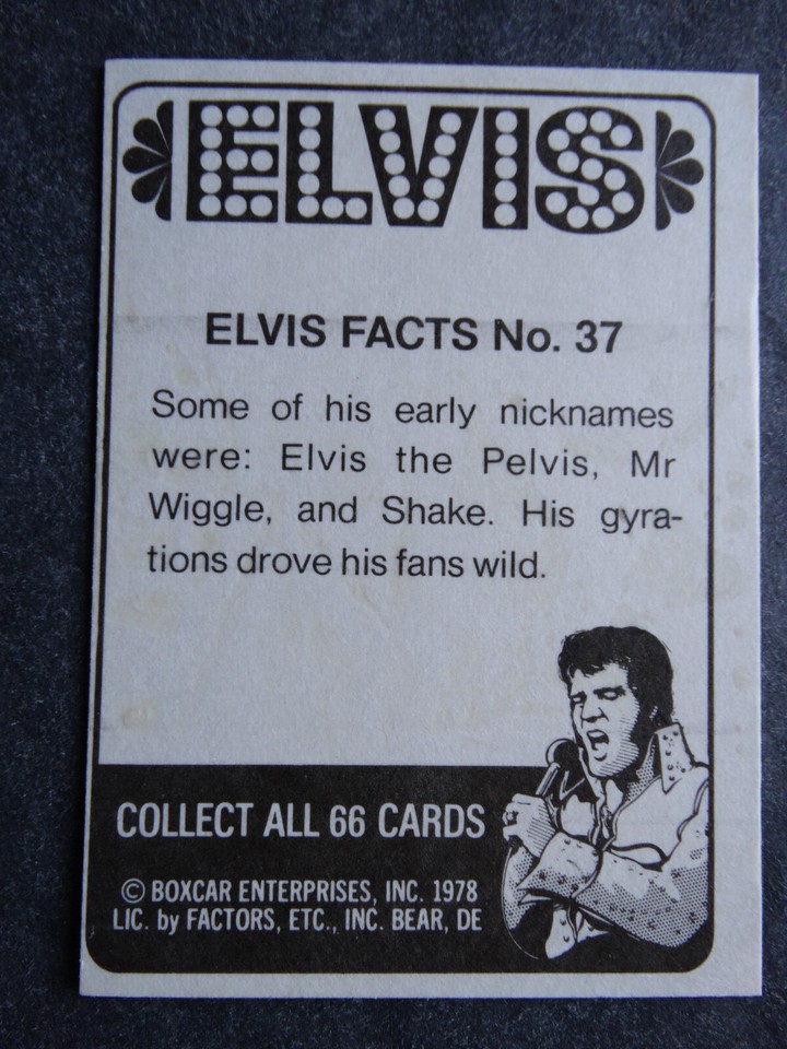 1978 Donruss Elvis Presley Music Trading Card Complete Your Set You U ...