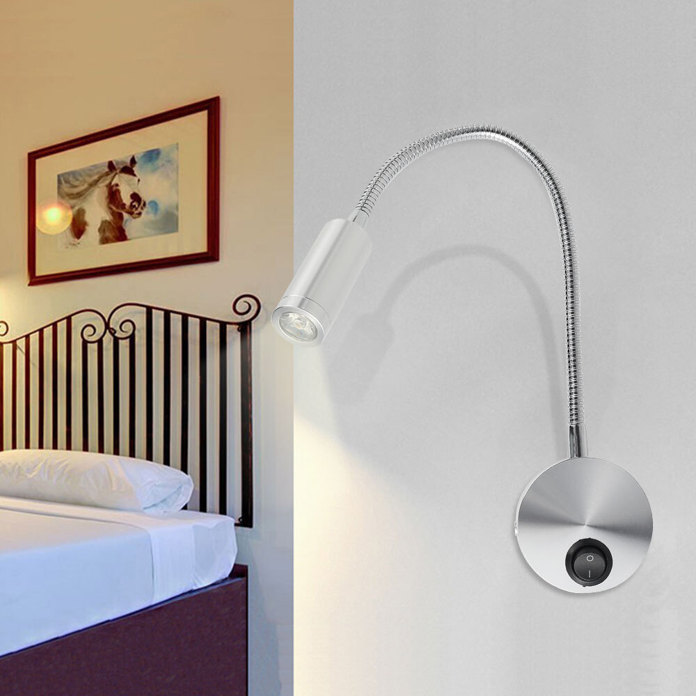 2Pack Wall Lamp Flexible Neck Wall Light 360° Rotation Flexible Arm ...