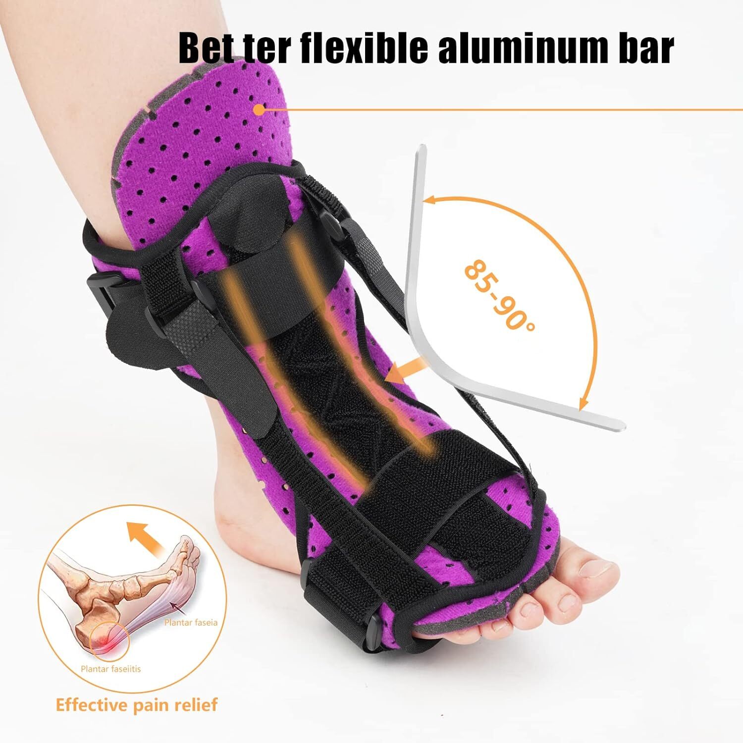 Plantar Fasciitis Night Splint 1 pack Plantar Fasciitis Brace with Soft ...