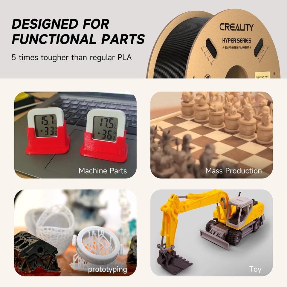 Creality 2 Pack Hyper PLA 3D Printing Filament 1.75mm Bundle 2KG for 3D ...