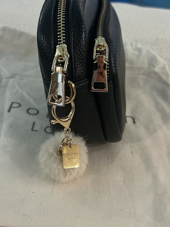 Pom Pom London BLACK Mayfair/Original bag-3 NEW PPL Straps&Coin Purse ...