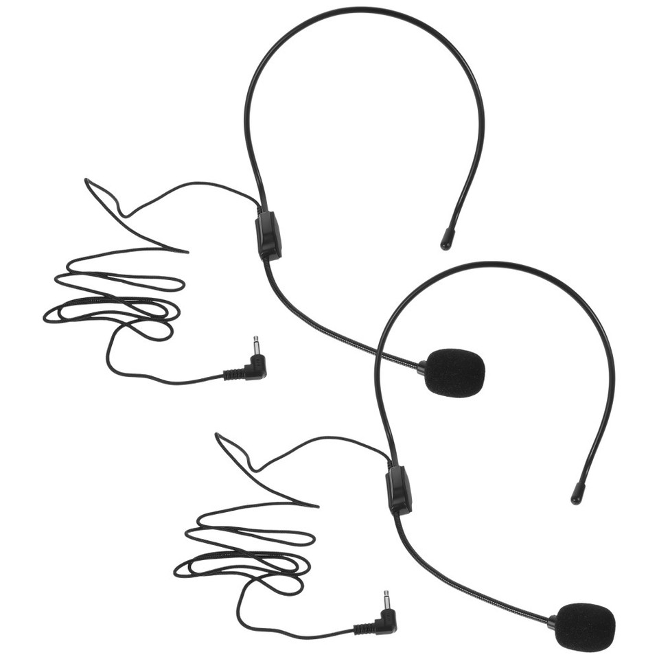 2pcs Vocal Headset Microphone Condenser Mic for Voice Amplifier Speaker ...