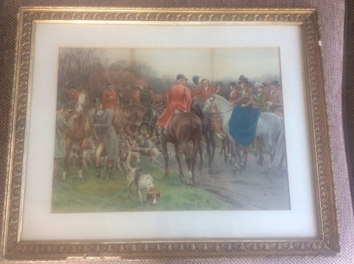 Original Pears Print Fox Hunting Winters Morning Frank Gadd Antique ...