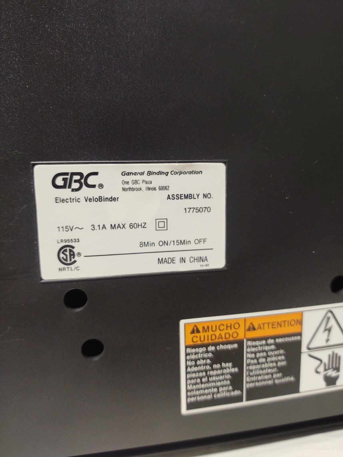 GBC VELOBINDER 1775070 ELECTRIC VELOBINDER | eBay