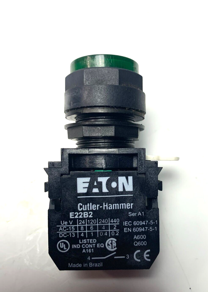E22TB3X10A Eaton Push to test monentary Button 1NO 120vac incandescent ...