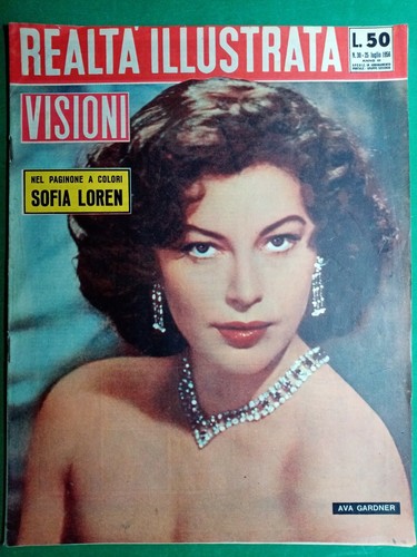 Magazine N.30 Realta' Illustrata With Ava Gardner And Poster Sofia Loren- | eBay