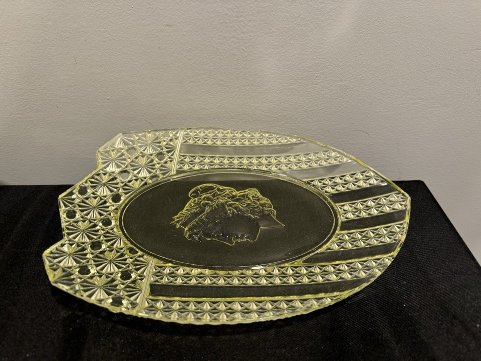 EAPG Uranium Vaseline Plate 🤩 | eBay