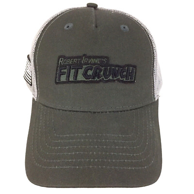 Robert Irvine Fit Crunch Hat Fitness Workout Script Logo Mesh Snap Back ...