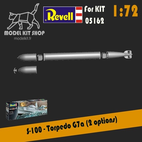 1:72 - Schnellboot S-100 : Torpille G7a (2 versions Revell 05162 ...