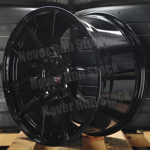 OPTION LAB R716 18x8.5 5x112 45 OFFSET GLOSS BLACK 10 SPOKES SPORT ...