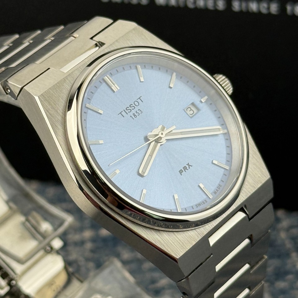 TISSOT PRX 35MM T137.210.11.351.00 Light Blue Dial Quartz Ladies Watch ...