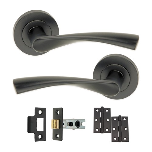 Twist Lever Internal Door Handles Sets Latch Lock Bathroom Door Pack ...