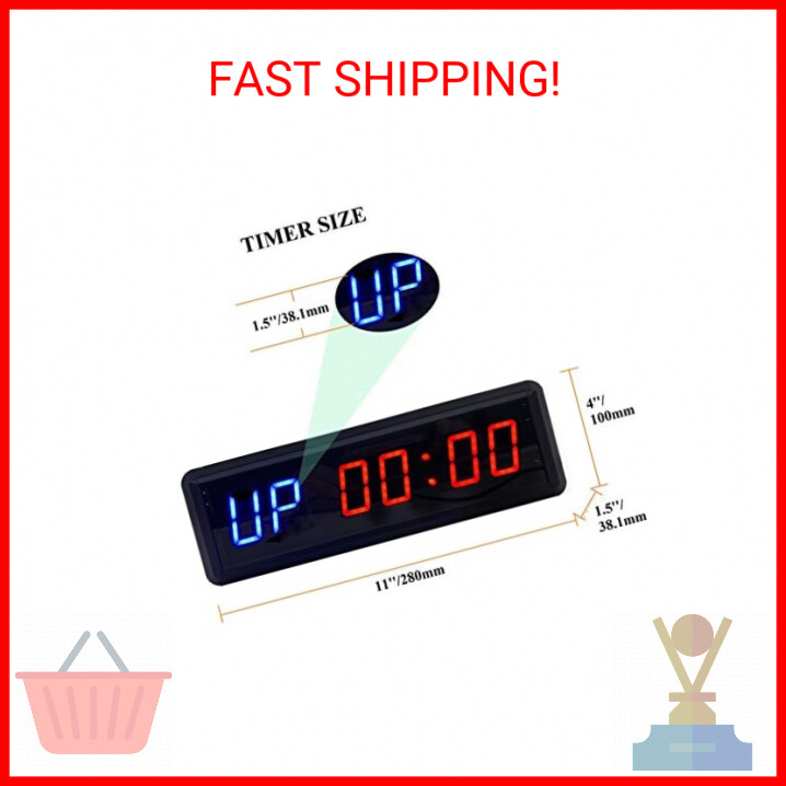 LED Interval Timer Count Down/Up Clock Stopwatch with Remote for Home ...