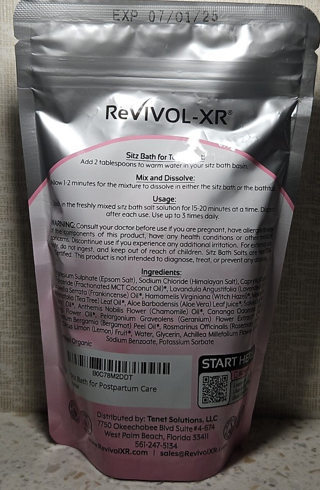 Revivol-XR Sitz Bath Salts Soak for Postpartum Care Formula 15.75oz 07/ ...