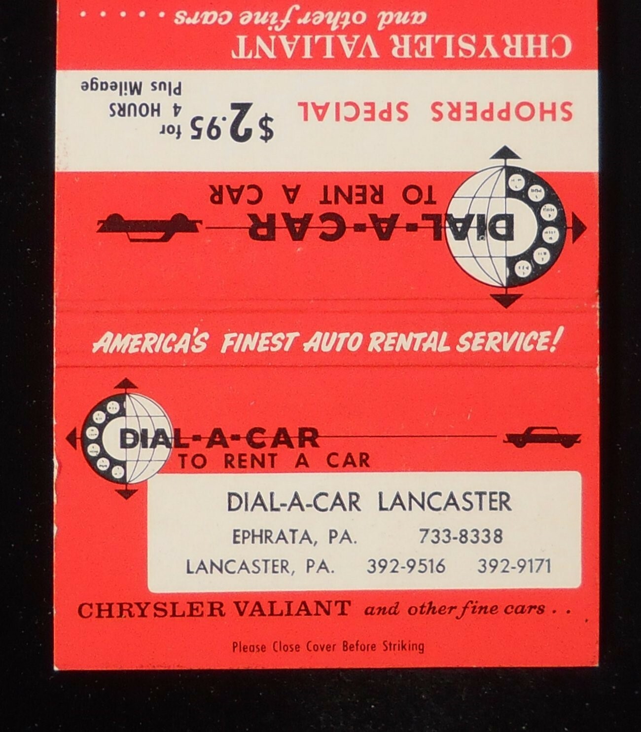 1960s Dial-A-Car to Rent a Car Chrysler Valiant and Others Lancaster ...