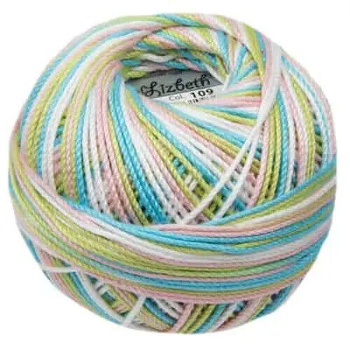 Lizbeth Egyptian Cotton Crochet Thread Size 3 Color 109 Wild Flower | eBay
