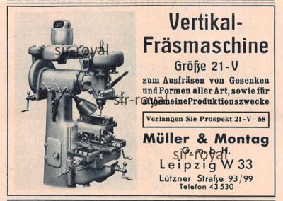 Müller & Montag Maschinenbau - Leipzig - 1938 - Werbung Reklame ~9x6cm ...