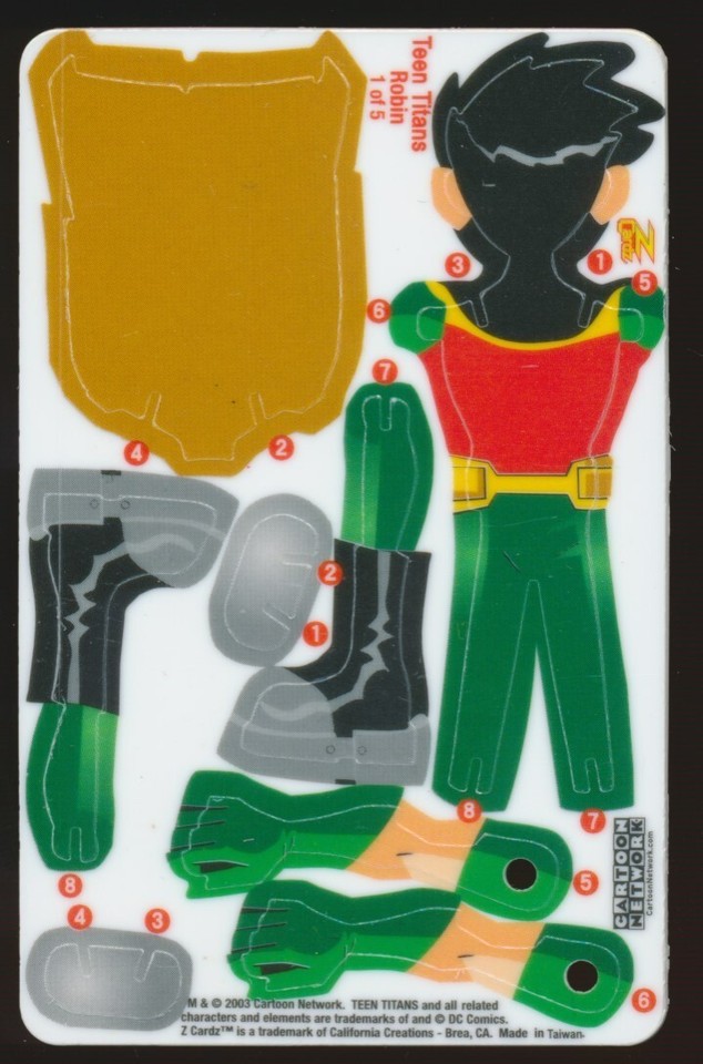 ROBIN 2003 DC Comics Cartoon Network Z Cardz Teen Titans 3-D Plastic ...