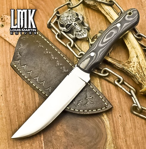 LMK Custom Hand Forged Full Tang Knife ATS-34 Steel Micarta Outdoor ...