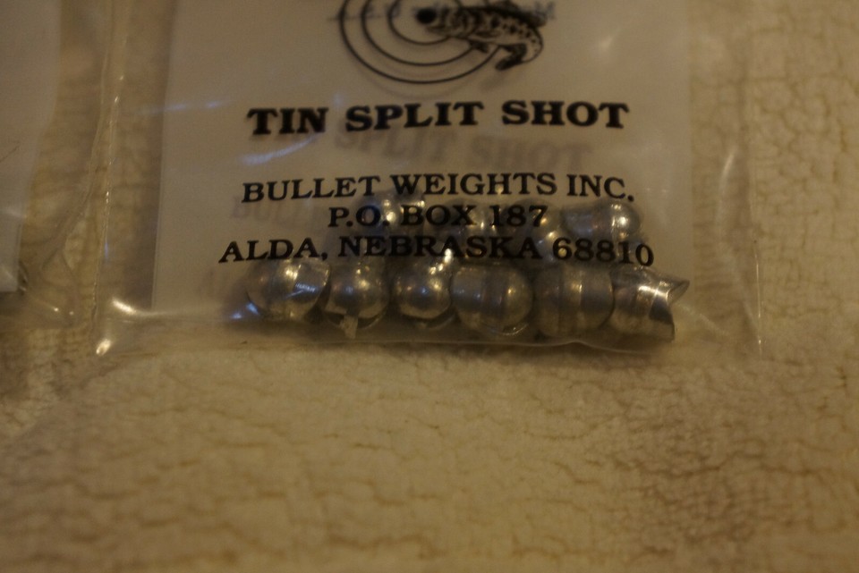 Removable Split Shot, Tin, ( Lead free ) Size 5, (2 packs) 10 pieces ...