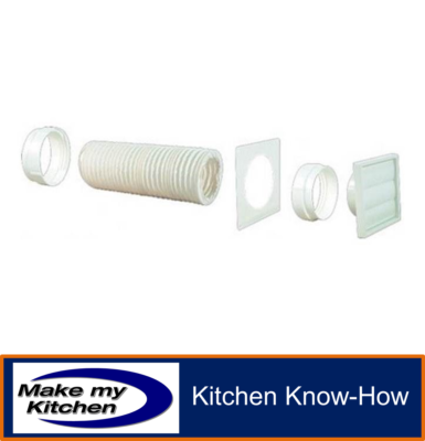 1m Cooker Hood Ducting Kit 4" 100mm White or Brown Vent - Kitchen ...