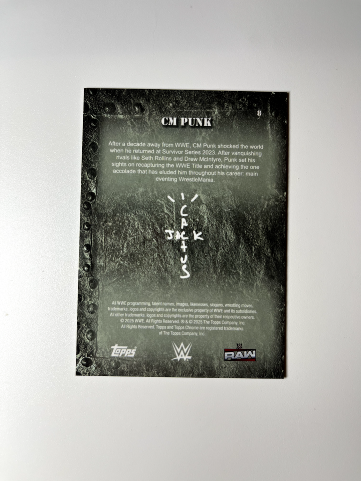 2025 WWE Topps Chrome Cactus Jack Base CM Punk #8 | eBay