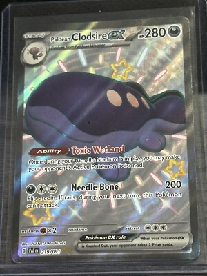 Paldean Clodsire ex 219/091 Paldean Fates Full Art Shiny Holo Rare ...