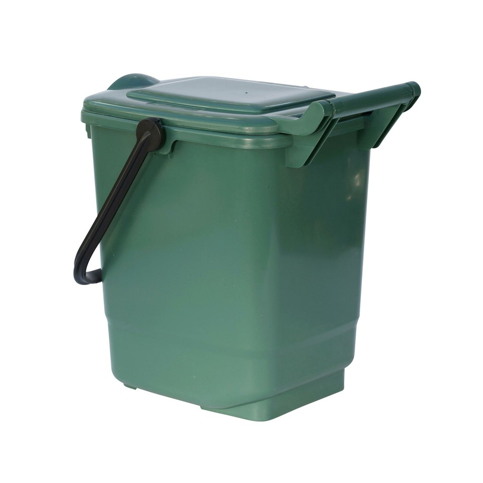 Green Large 23 Litre Compost Caddy for Food Waste Recycling - 23L ...