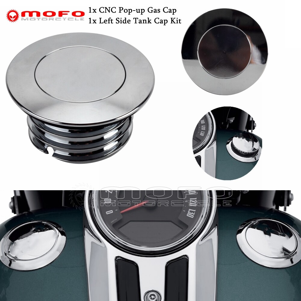 Vented Gas Cap Flush-Mount & Left Side Tank Cap For Harley Sport Glide ...