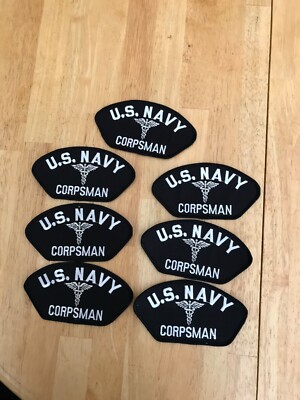 7 MILITARY EMBROIDERED PATCH - U. S. NAVY CORPSMAN -- IRON-ON /SEW ON ...
