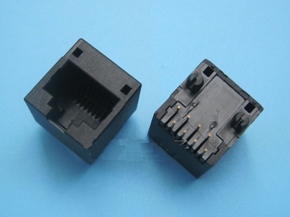 3PCS Black RJ45 8P8C Jack Modules PCB Mount Network Internet Connector ...