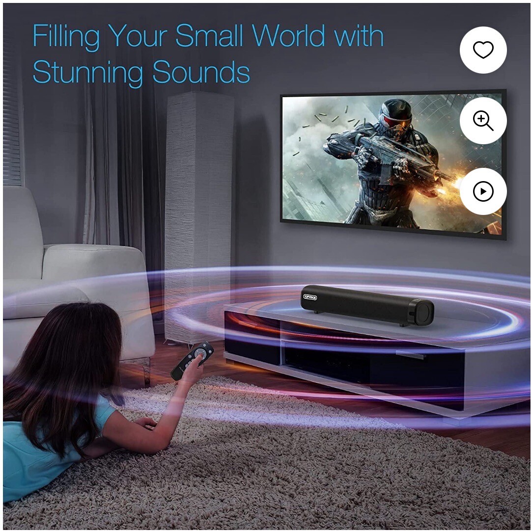 TOPVISION Sound Bar for TV, Soundbar with Subwoofer, 5.0 3D Surround ...