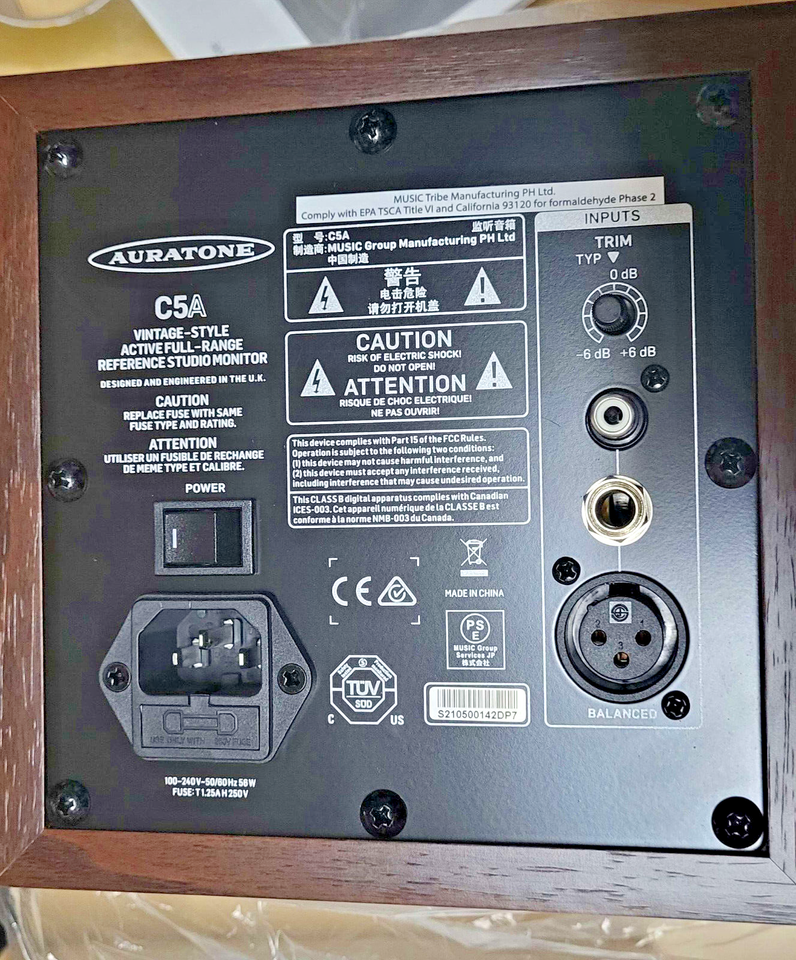 Auratone C5A Vintage-Style 30W Active Full Range Reference Studio ...