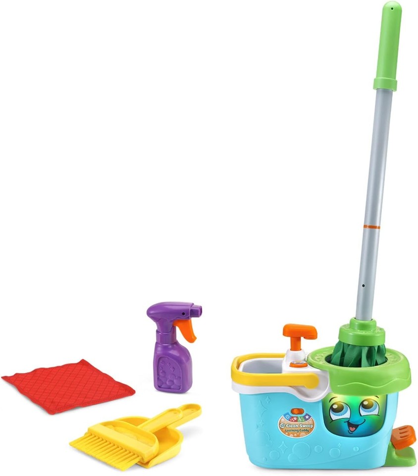 LeapFrog Clean Sweep Learning Caddy, Kids Mop and Broom Cleaning Toy ...