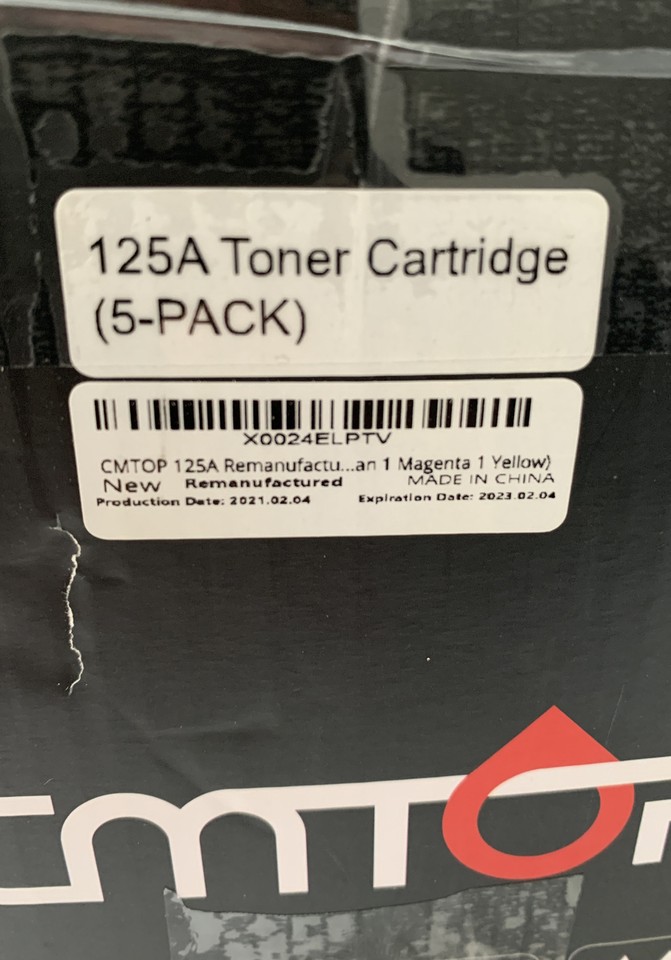 5PK Toner Cartridge CB540A 125A Color Set For HP Laserjet CP1210 CP1518 ...