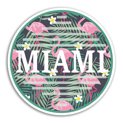2 x 10cm Miami Florida Vinyl Stickers - America Sticker Laptop Luggage ...
