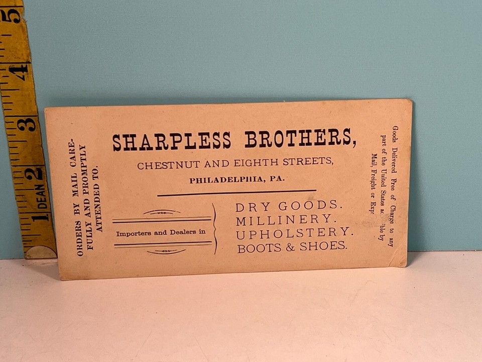 1880's Sharpless Brothers Dry goods, millinery, upholstery, Boots trade ...