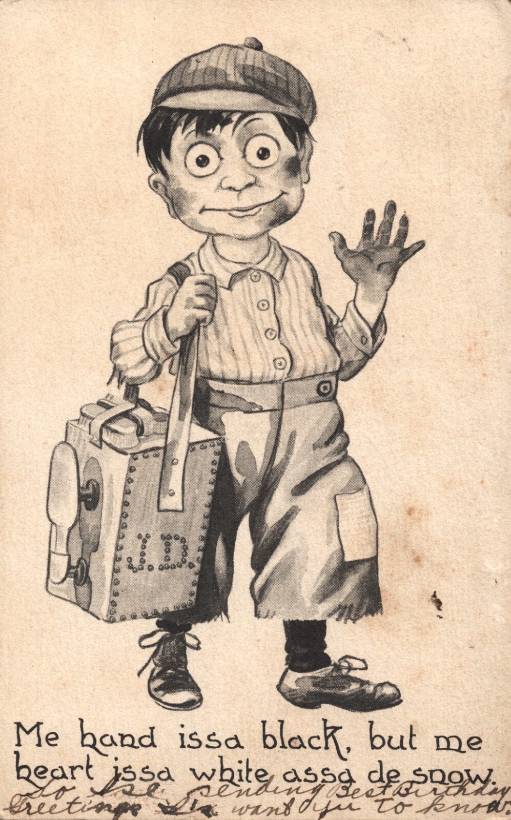 Me Hand Issa Black, but Me Heart Issa White Assa de Snow Vintage 1918 ...
