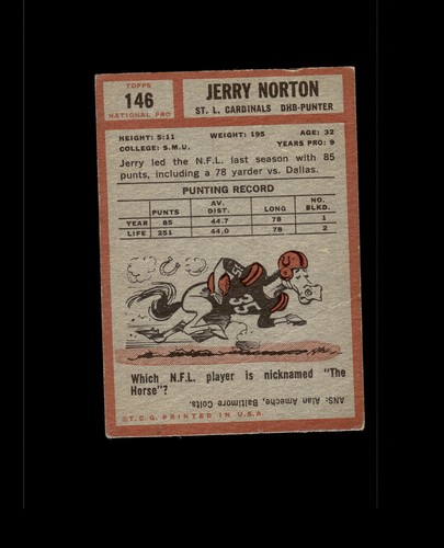 1962 Topps 146 Jerry Norton POOR #D1,434881 | eBay
