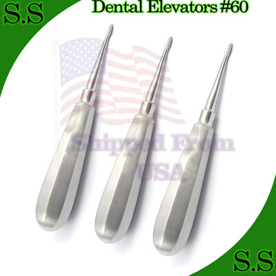 3 DENTAL TOOTH SURGERY STRAIGHT SPADE CONCAVE ROOT TIP ELEVATOR #60 | eBay