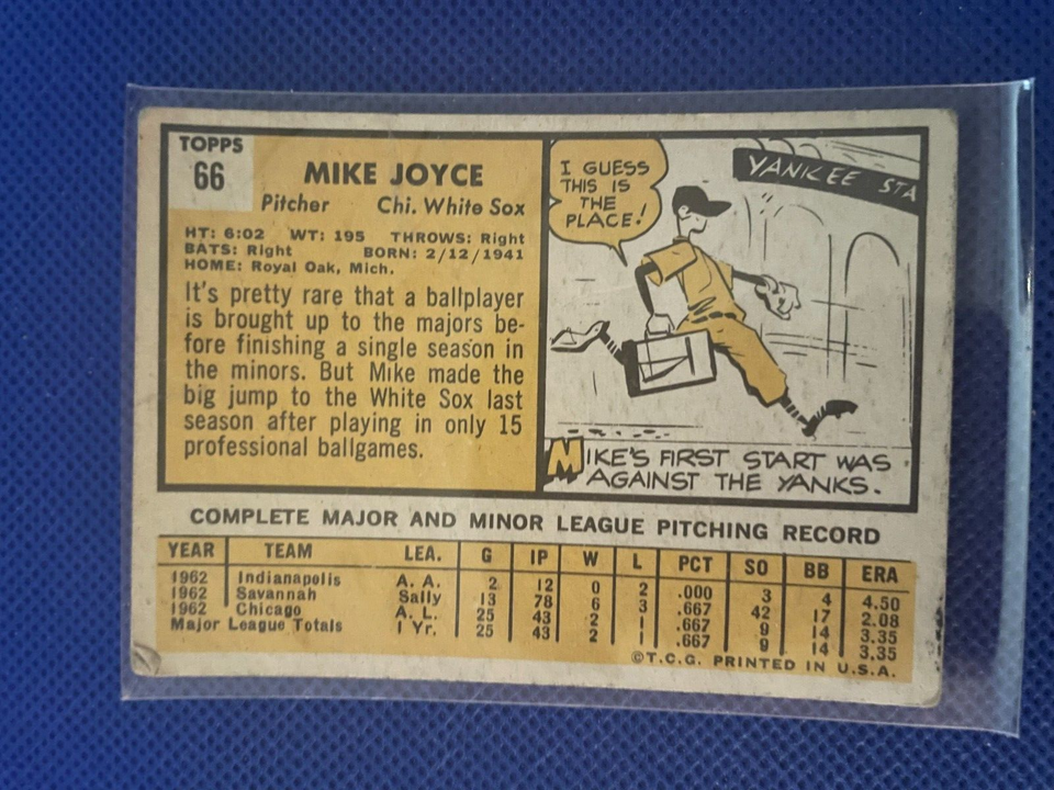 1963 topps # 66 JIM JOYCE B | eBay