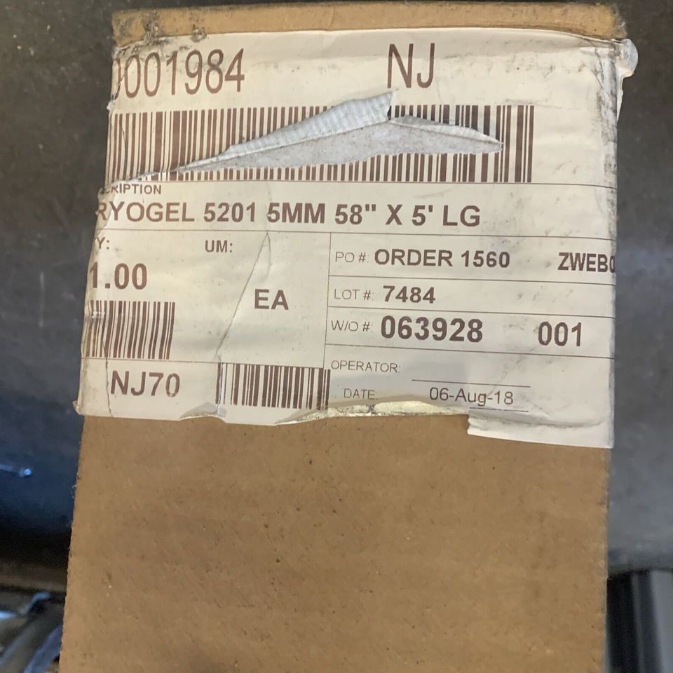 Cryogel 5201 Cryogenic 5mm Flexible Aerogel Insulation Blanket 58" x ...