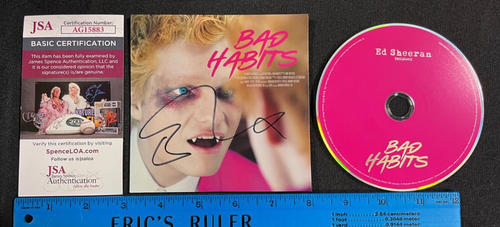 Ed Sheeran Hand Signed Autographed Bad Habits CD Cover w/CD JSA COA SM ...
