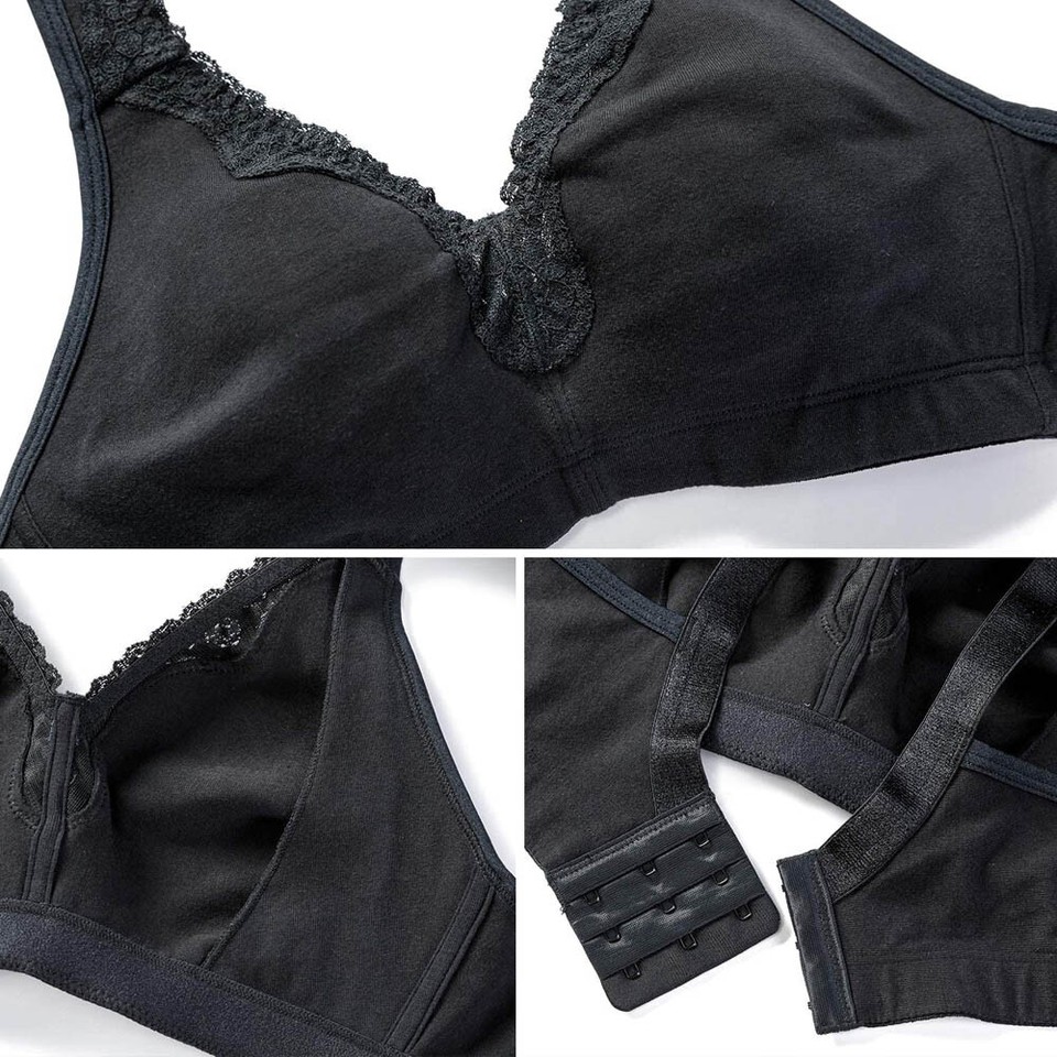 Women Double Support Every Bra Cotton Wirefree Comfort UBack Stretch ...