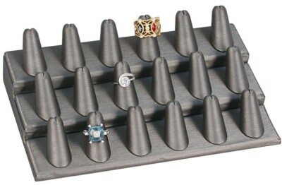 18 Fingers Grey Ring Display Finger Ring Display Stand for Jewelry Grey ...